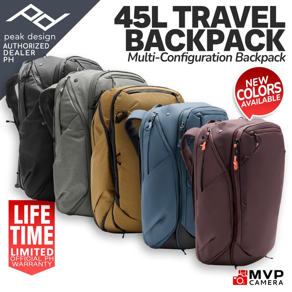 PEAK DESIGN Travel Backpack 45L Black Sage Coyote Ocean Eclipse BTR-45 ...