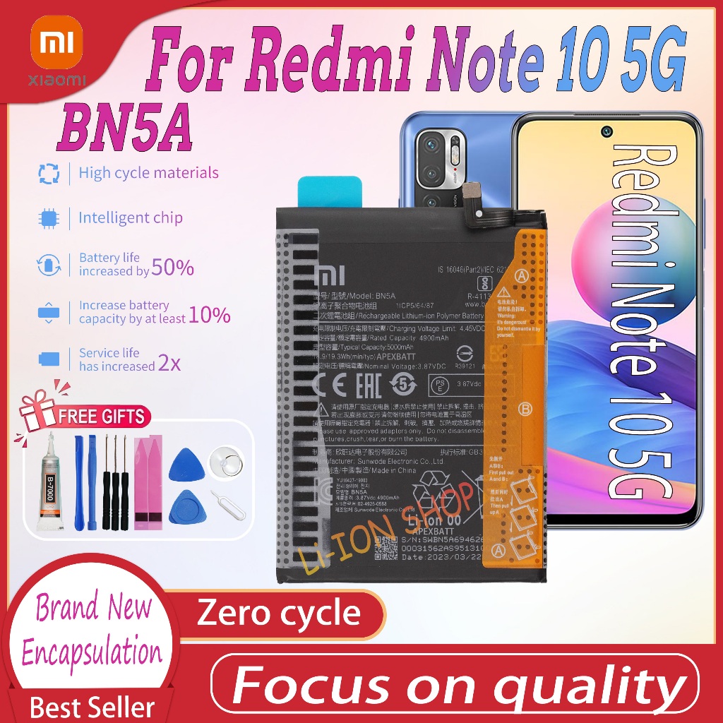 APEXBATT Xiaomi Redmi Note 10 5G Battery BN5A+Batteries Tool | Shopee ...