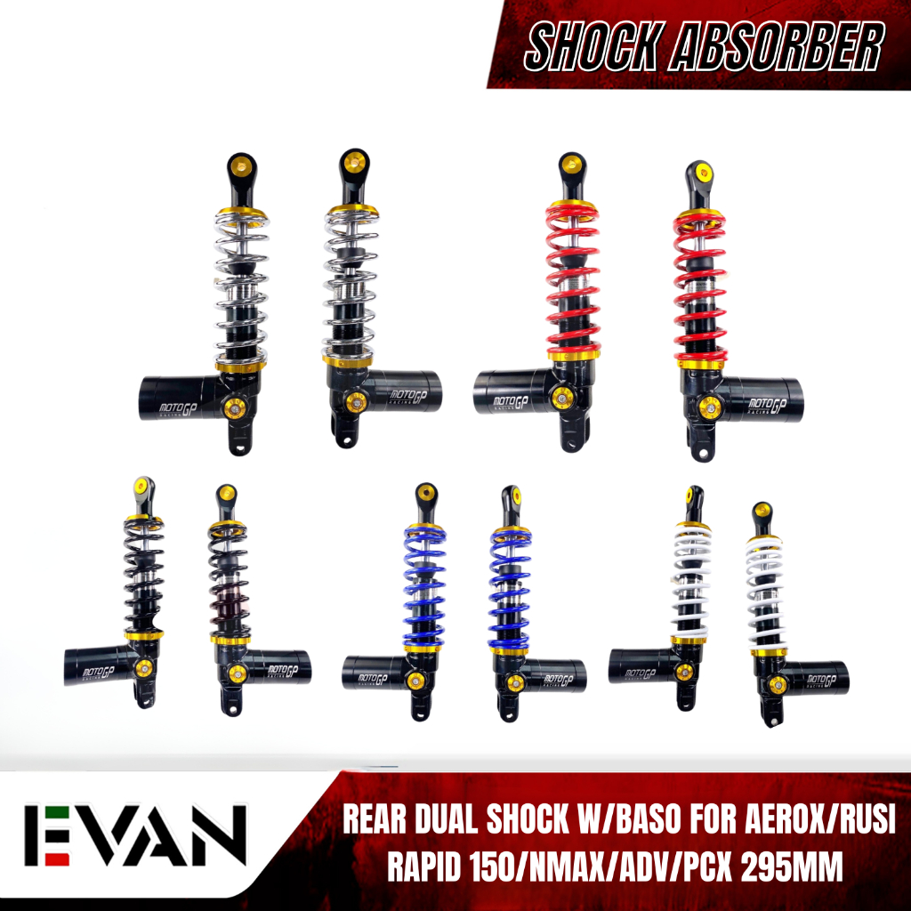 EVAN Shop Rear Dual Shock Absorber 295MM for Aerox/Rusi Rapid150/NMAX ...