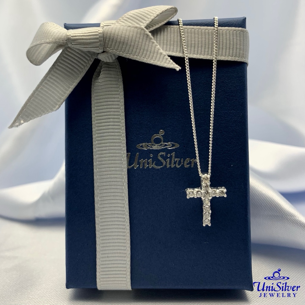 Unisilver 925 Sterling Silver CZ Cruz Pendant Necklace (NPS218-2018 ...