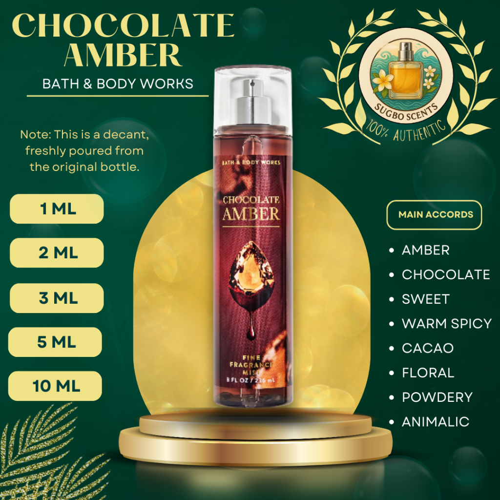 BBW Chocolate Amber Mist (Decant) SUGBO SCENTS | Shopee Philippines