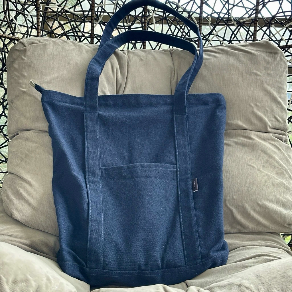 Multi Compartment Canvas Laptop Tote Bag with Zipper, Loop Art | Shopee ...