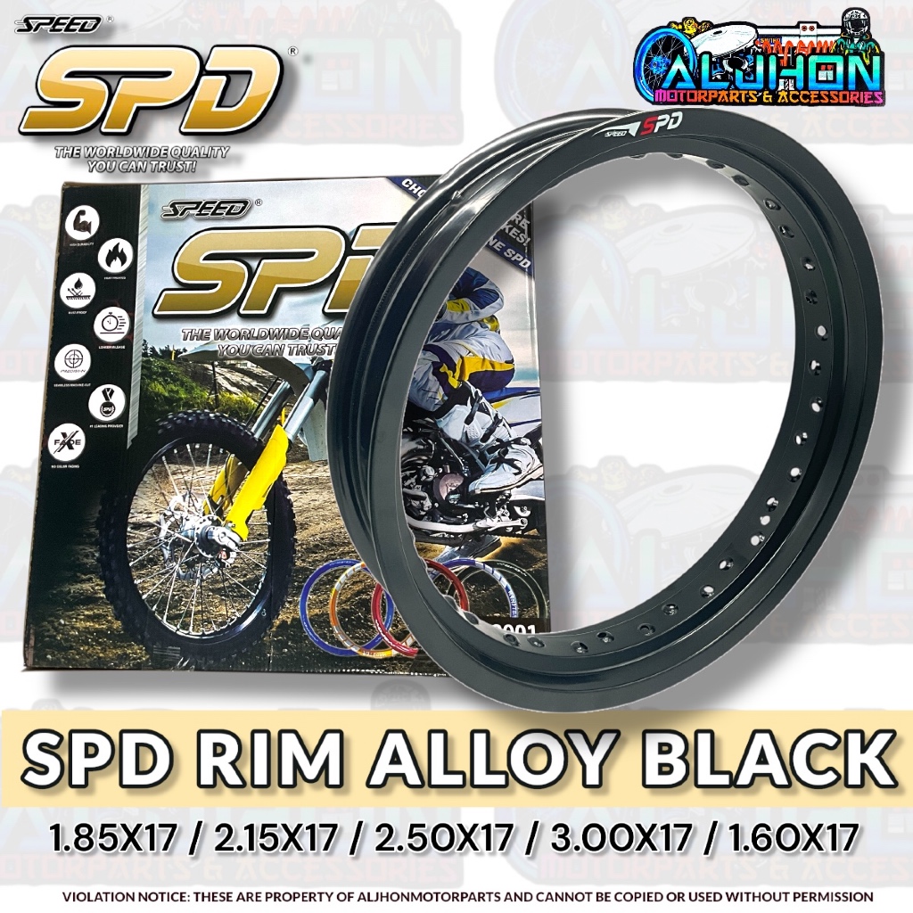 SPD RIM ALLOY 17 Black 185x17 215x17 250x17 350x17 | Shopee Philippines