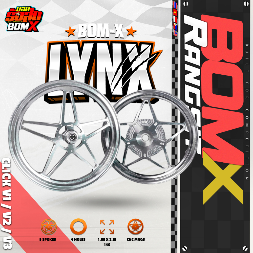 Bom Rangsit BomX Lynx Cnc Mags Click 125/150/ BEAT FI Star Mags 14s 5 ...