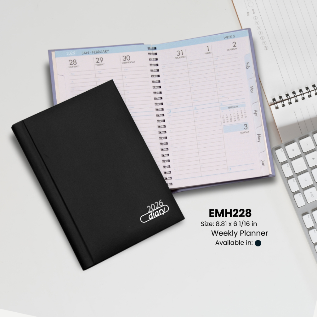 Stradmore 2026 Yuppie Medium Diary w/ Monthly tabs- wired hard Cover ...