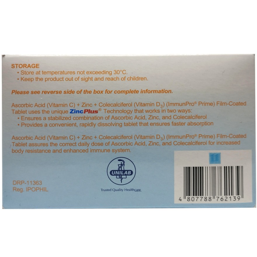IMMUNPRO Prime Tablet Sold Per Piece Vitamins | Shopee Philippines