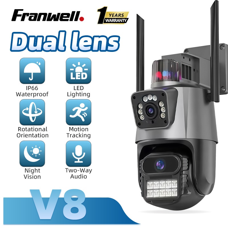 V8 CCTV WiFi Dual Lens Outdoor 1080P Alarm Light Wide Coverage Full ...