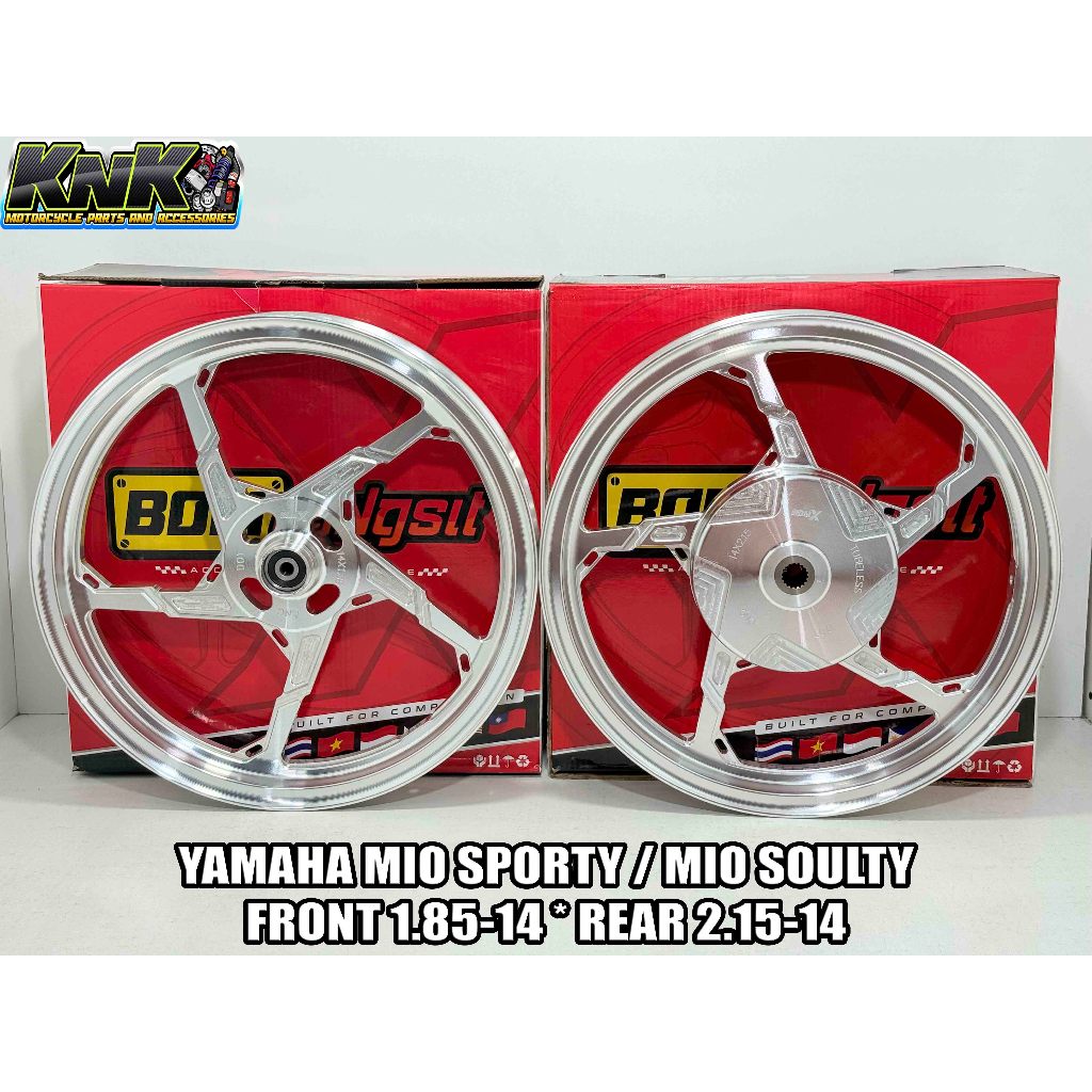 BOM X CNC MAGS SABER 14s 5 SPOKES FOR YAMAHA MIO SPORTY / MIO SOULTY ...