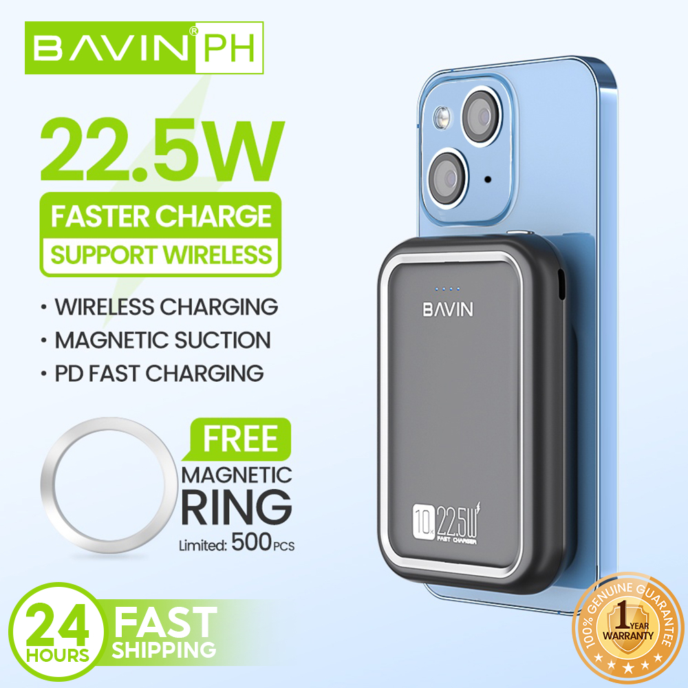 BAVIN PC061 10000mAh 22.5W Wireless Charging Fast Charging Powerbank ...