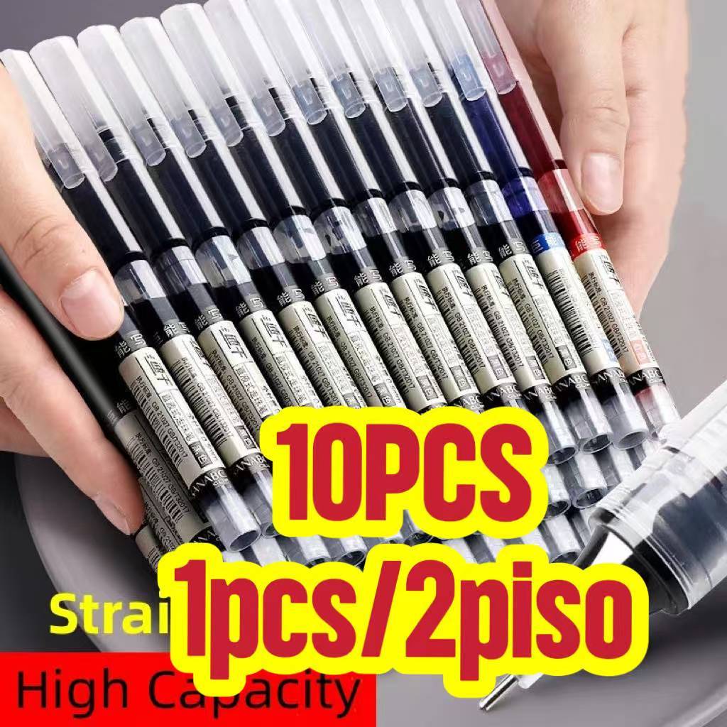 10PCS Gel Pen Quick Dry Straight Liquid Pen 0.5mm Quick Dry Straight ...