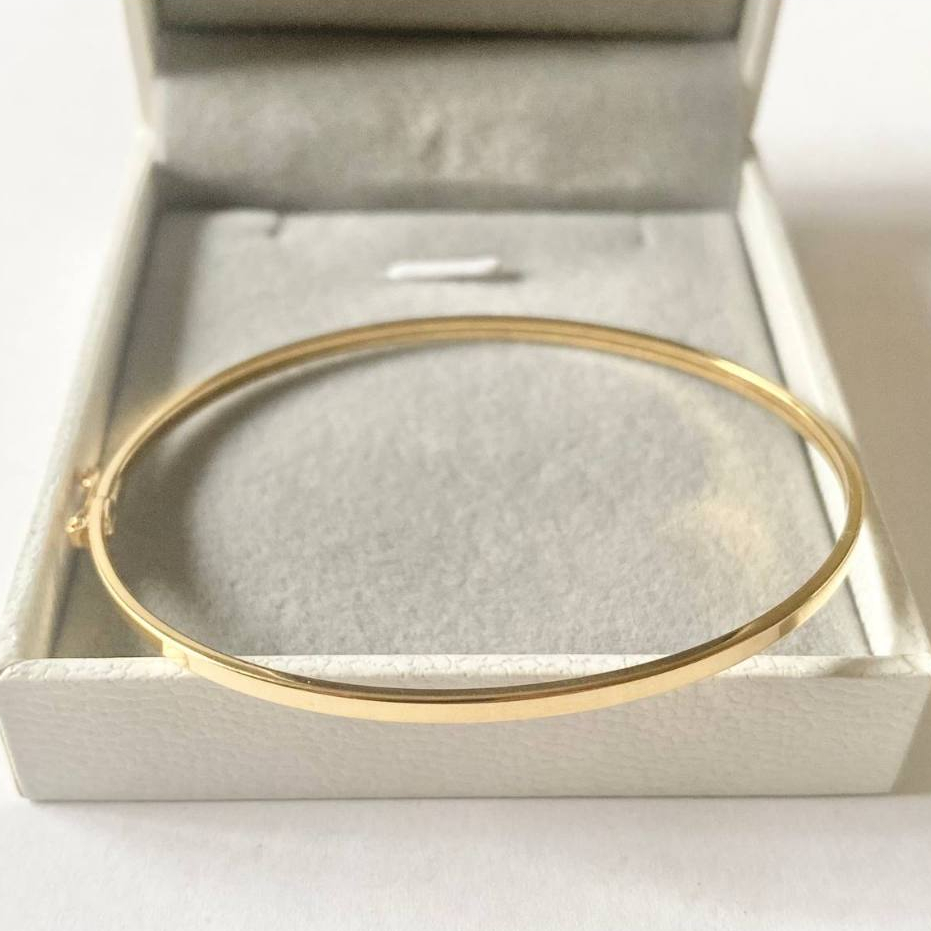 Pawnable 18K Saudi Gold Plain Bangle | Shopee Philippines