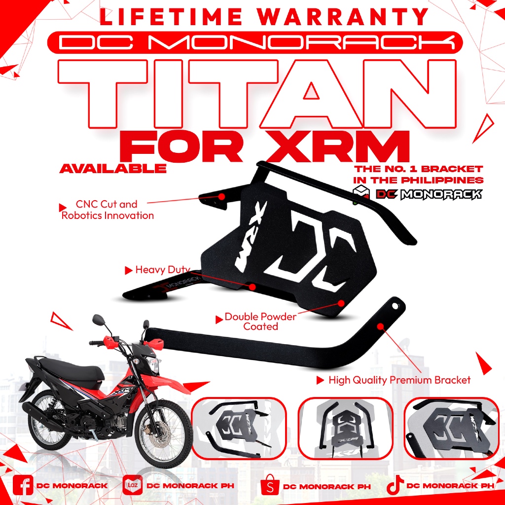 HONDA XRM 110 TITAN VERSION STAY GRAB - ORIGINAL DC MONORACK | Shopee ...