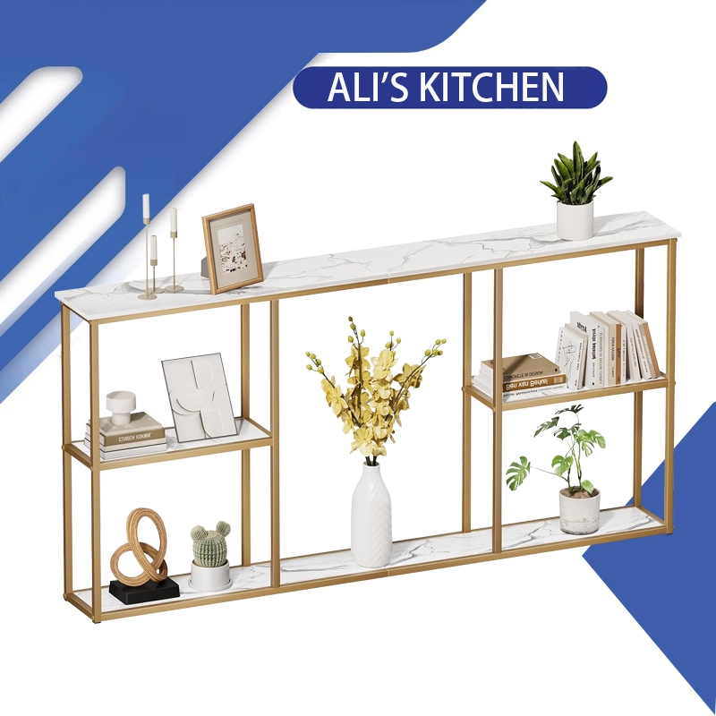 3-layer narrow table console table storage rack decorative display rack ...