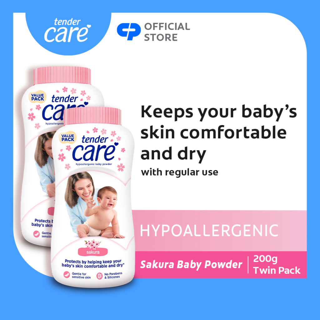 Tender Care Sakura Baby Powder - Hypoallergenic & Dermatologically ...
