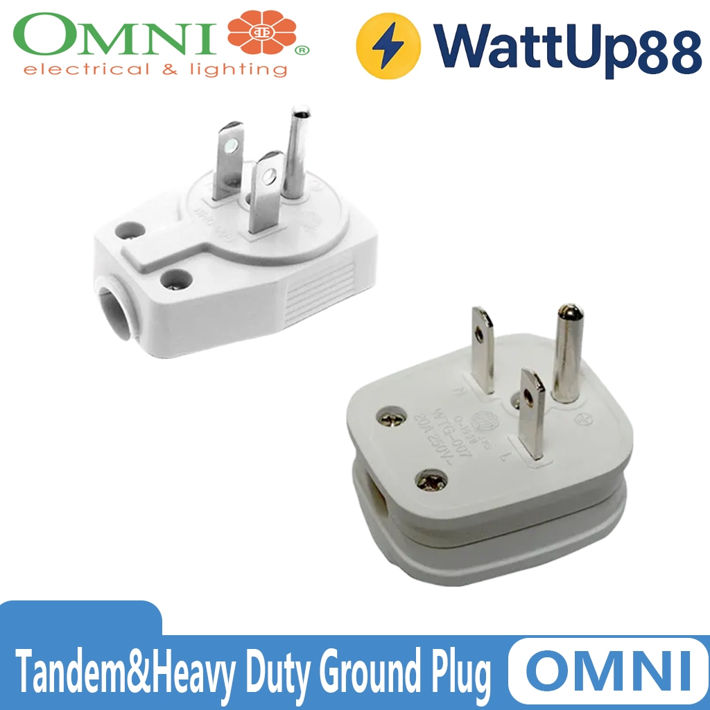 Omni Heavy Duty Ground Plug & Tandem Ground Plug w/ Grounding 20A 250V ...