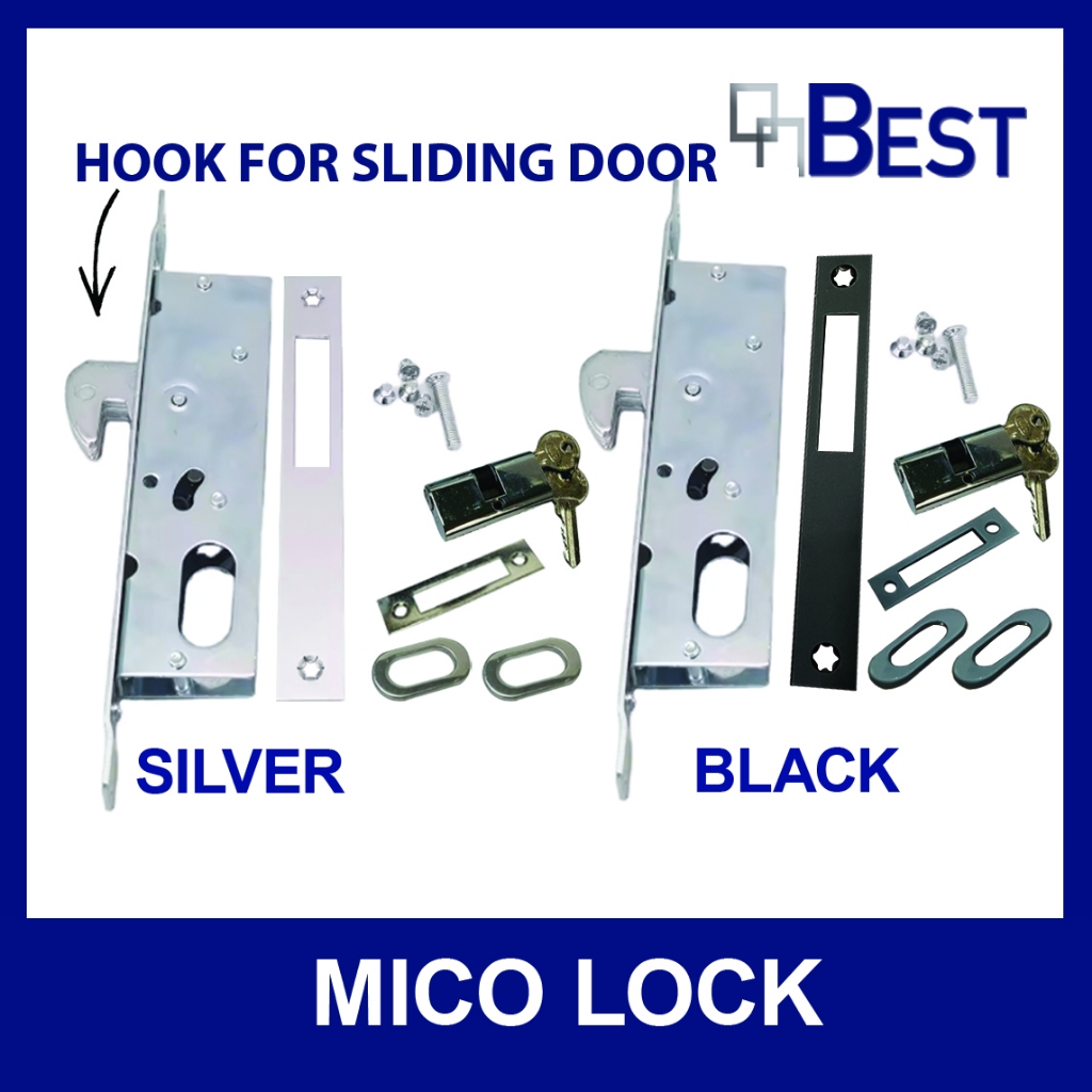 Mico Narrow Aluminum Frame Sliding Glass Door Lockset with Thumb Turn ...