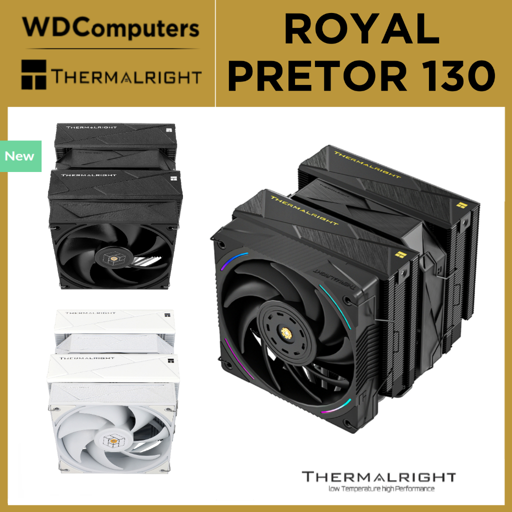 THERMALRIGHT Royal Pretor 130 CPU Air Cooler 6 Heat Pipes INTEL 1200 1700 1851 2011 2066 AM4 AM5 ...