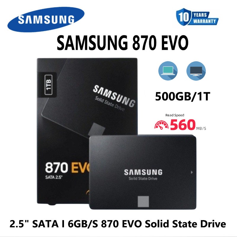 Samsung 870 SSD EVO 500GB 1TB Internal Solid State Disk Hard Drive ...
