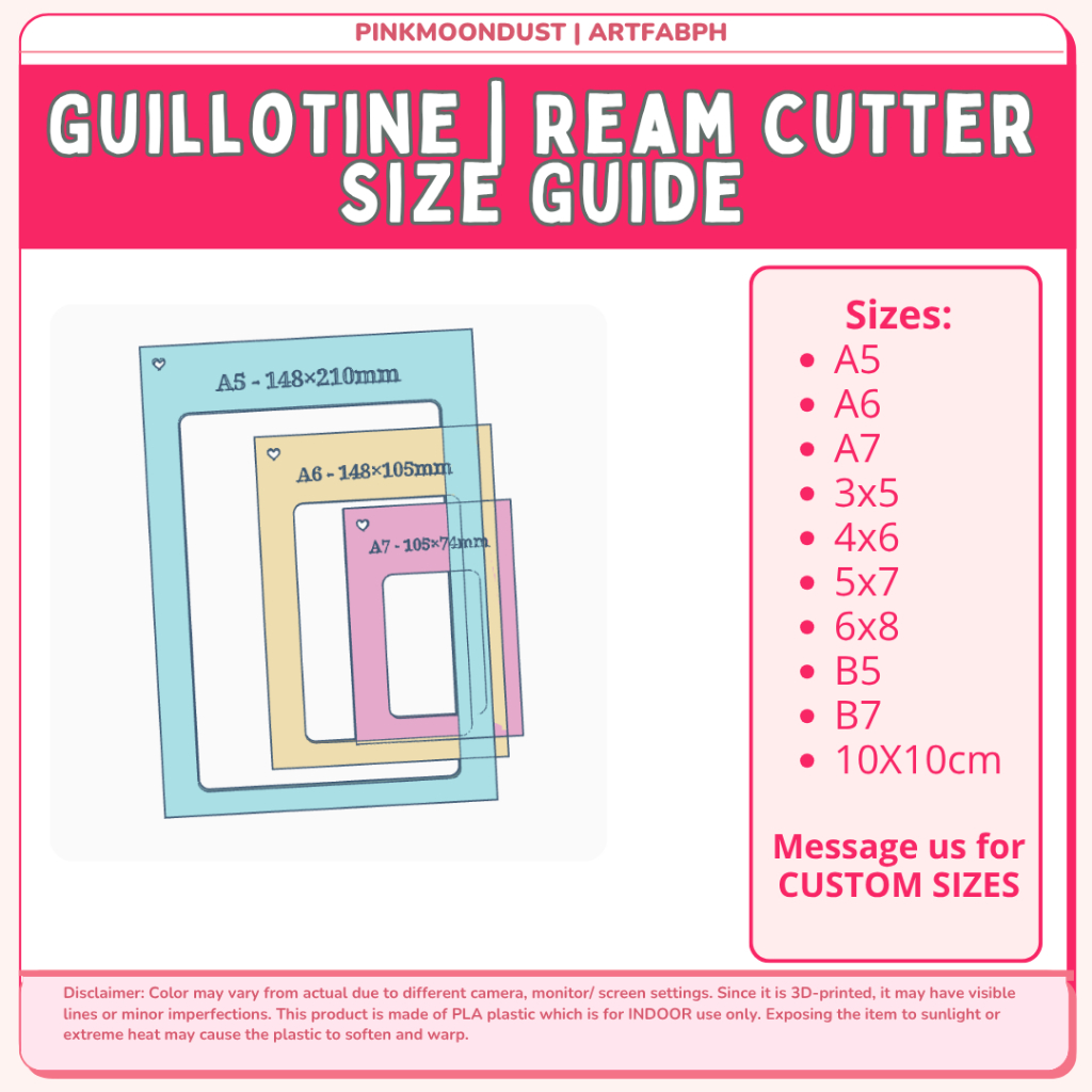 Guillotine Cutter Size Guide | Ream Cutter Size Ruler for Accurate ...