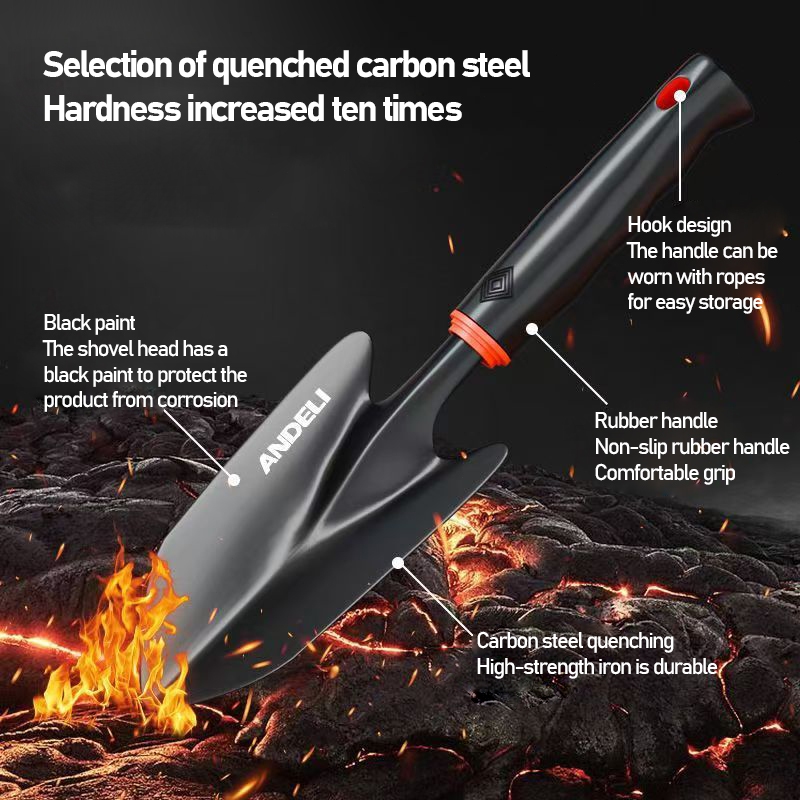 Set ng mga kasangkapang pananim ng mga panloob na halaman, pala, asarol ...