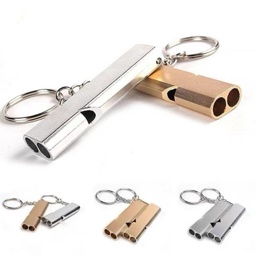 Aluminum alloy dual frequency survival whistle dual tube outdoor ...