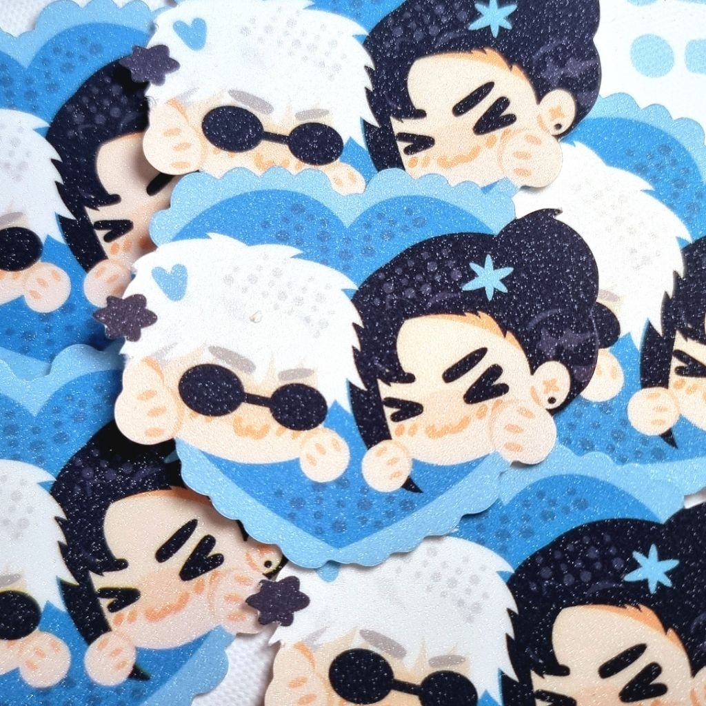 JJK Satosugu Glitter-Laminated and Waterproof Stickers GoGe Geto Gojo ...