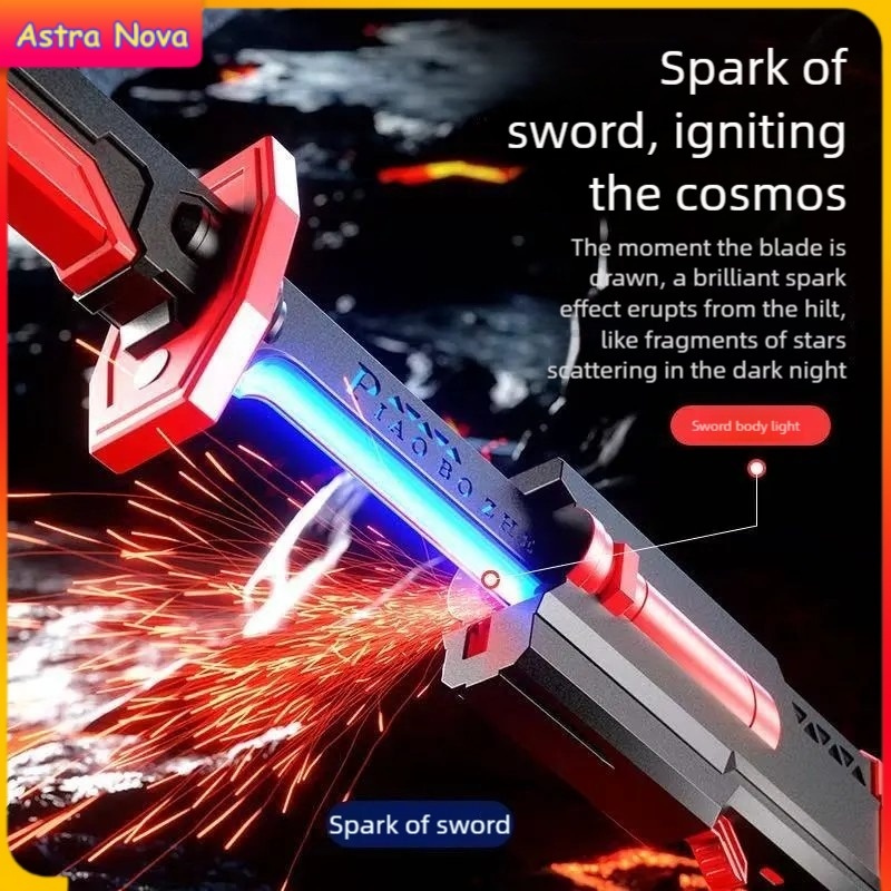 Colorful Streamer Glowing Sword Toys with Spark & Smoke Effect Light ...