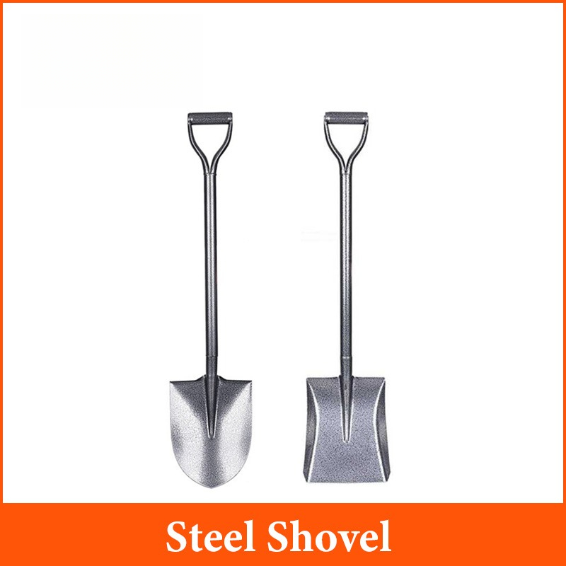 Heavy Duty Steel Shovel with Pointed and Flat Blade for Construction ...