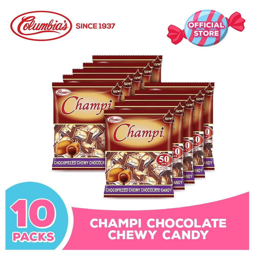 Columbia Candies: Champi Chocolate Chewy Candy Bundle of 10 | Shopee ...