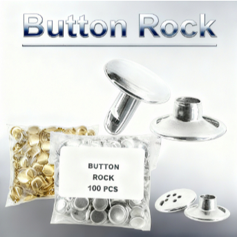 100pcs Button Rock for ID Lace Lanyard Making Gold (Button Lock ...