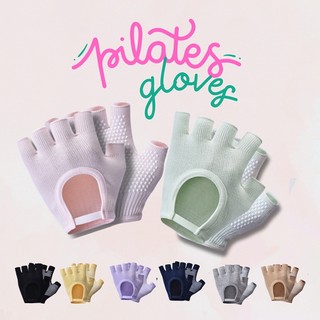 Women Anti-slip Yoga Gloves Cotton Fitness Half Finger Gloves ...