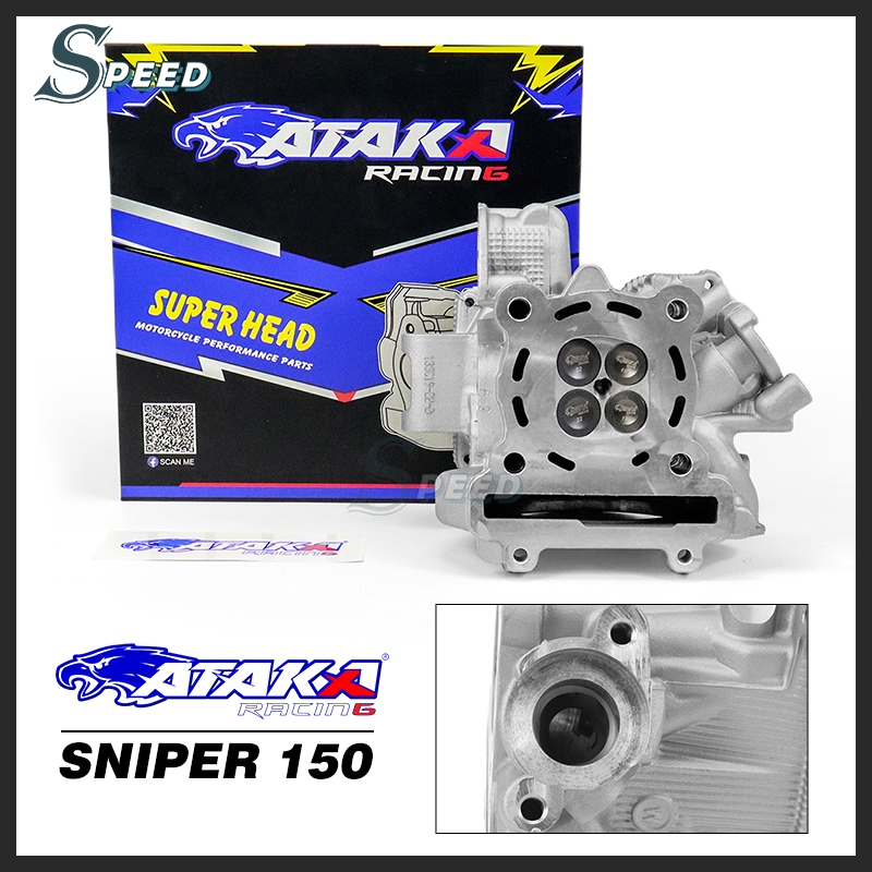 ATAKA Motorcycle 4 Valve Cylinder Head For Sniper 150 19/22MM Plug and ...