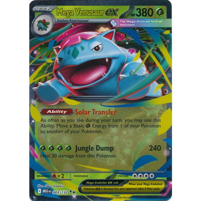 Mega Venusaur ex - 003/132 Pokemon » Mega Evolution Ultra Rare | Shopee ...