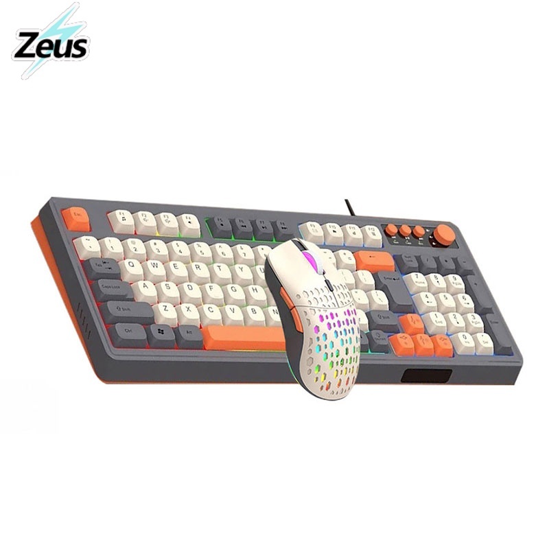 Zeus X Raiku KT98 98-Key RGB Wired Gaming Keyboard and Mouse Set in 3 ...