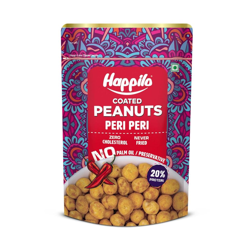 Happilo Coated Peanut Peri Peri Crunchy and Nutty, High in Protein and ...