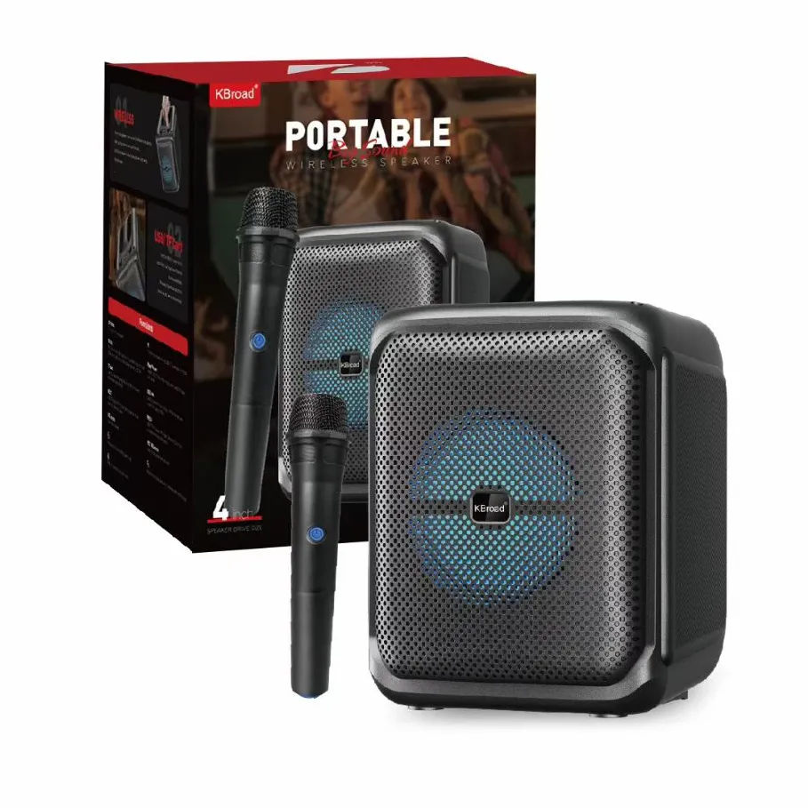 Potable Wireless Bluetooth Karaoke Speaker with Wireless Mic Outdoor ...