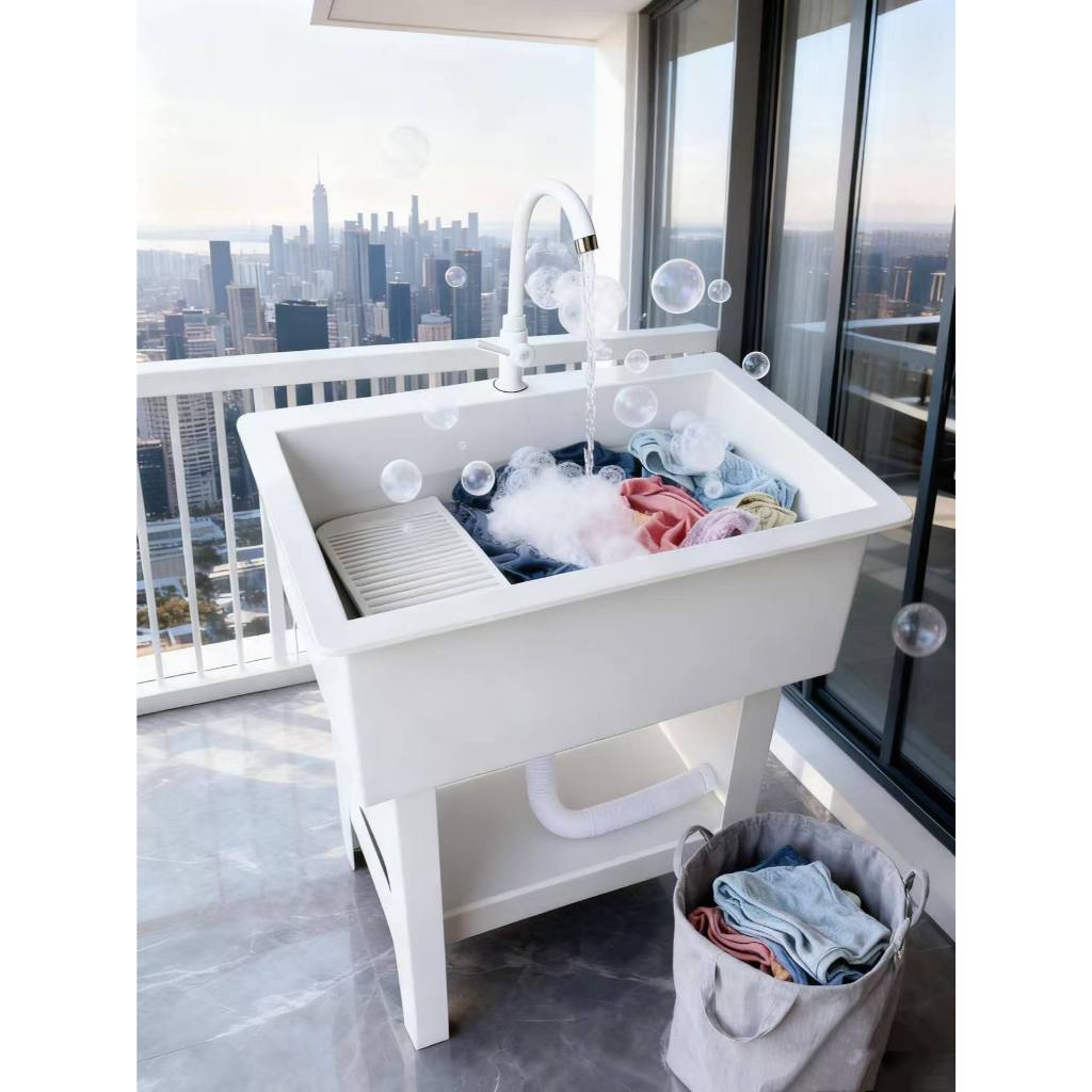 PVC laundry pool with washboard balcony home laundry wash basin sink ...