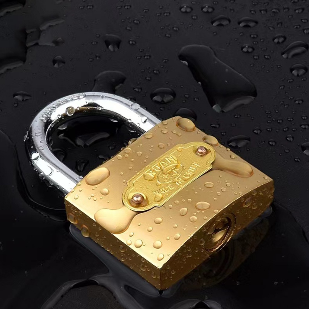 Brass Padlock with Key - Heavy Duty Anti-Pick Lock for Indoor/Outdoor ...