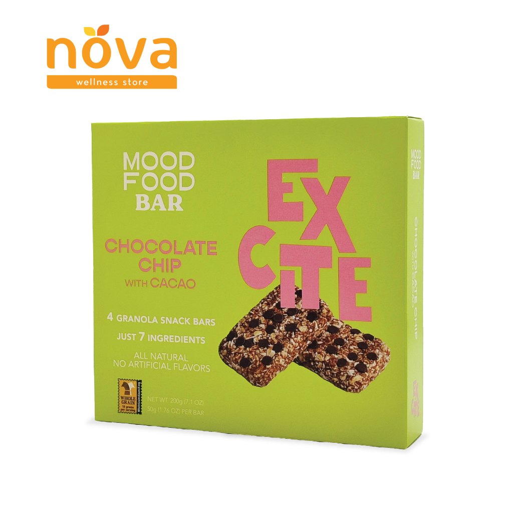 Mood Food Bar Excite Chocolate Chip With Cacao 4s (box) | Shopee ...