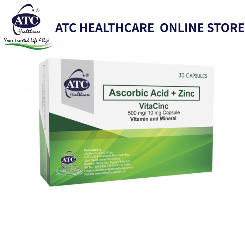 ATC VitaCinc 30's Vitamin C with Zinc Skin Whitening Collagen Enhance ...