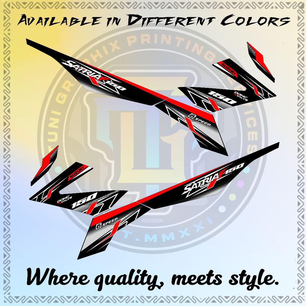 RAIDER 150 FI STFIM008 SATRIA STRIPING DECALS - PREMIUM LAMINATED ...