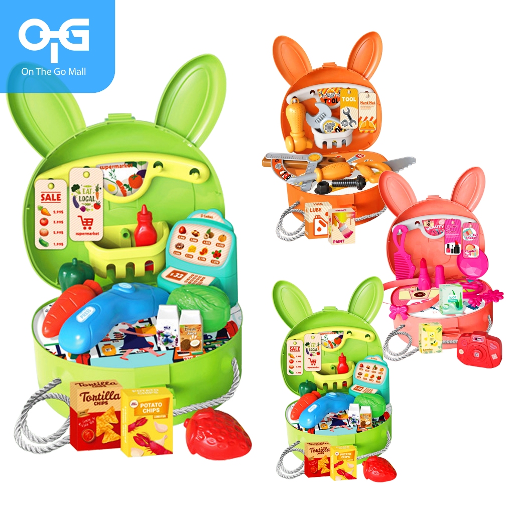 On The Go Mall Bunny Buddy Early Learning Handbag Set – 3-in-1 Multi-Theme Pretend Play Toy Kit ...