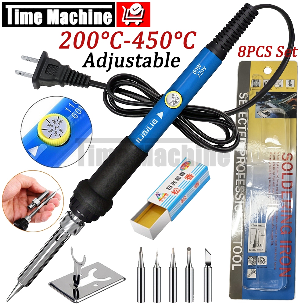 Original 220V 60W Adjustable Temperature Electric Soldering Iron Kit 8 ...