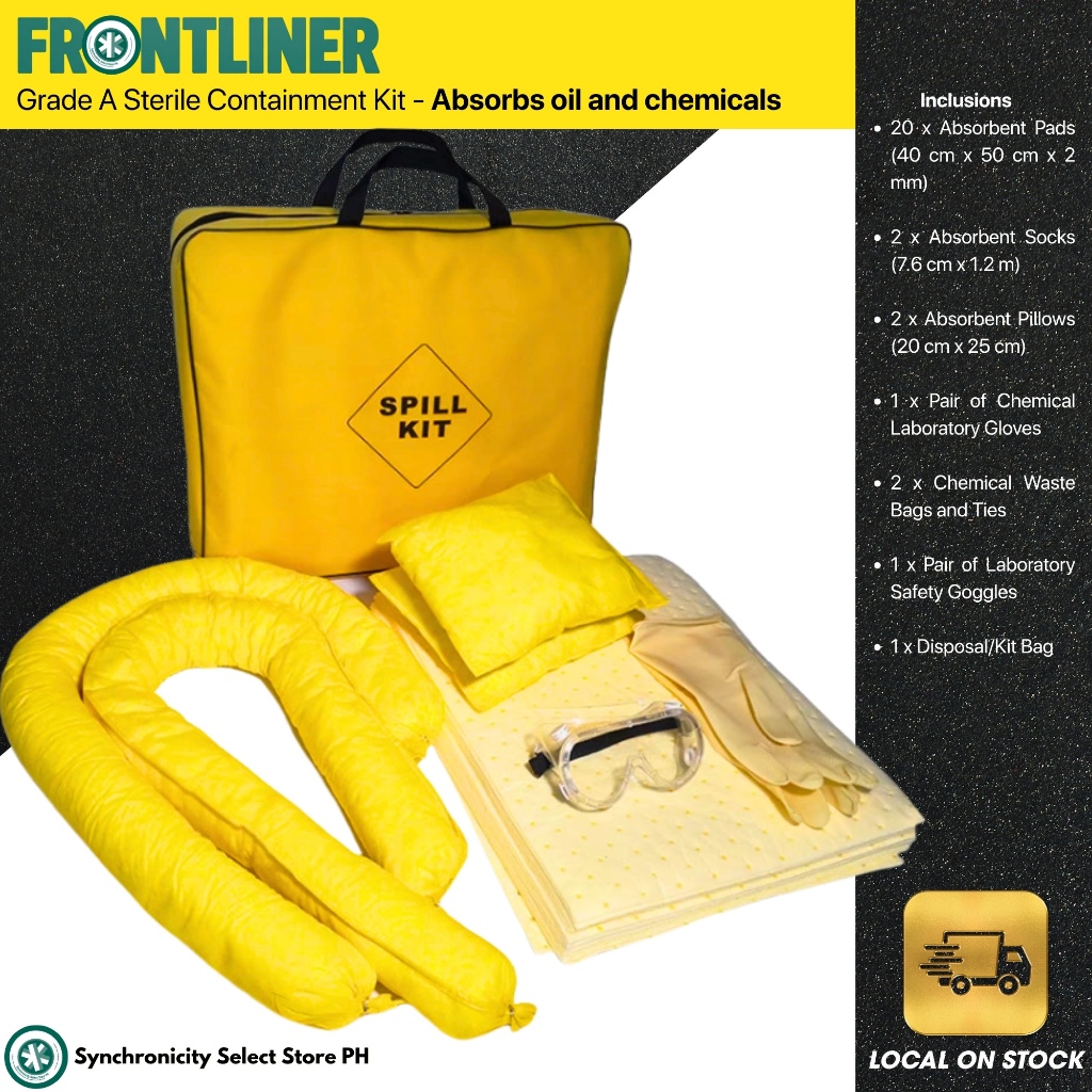 Frontliner 30L Universal Chemical Spill Kit Set. Pads, Socks & Pillows ...