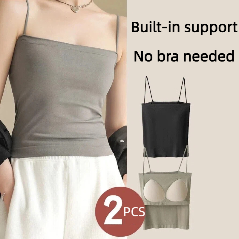Ladies Sando Tube Sexy Back With Padded Bralette Spaghetti Sleeveless ...