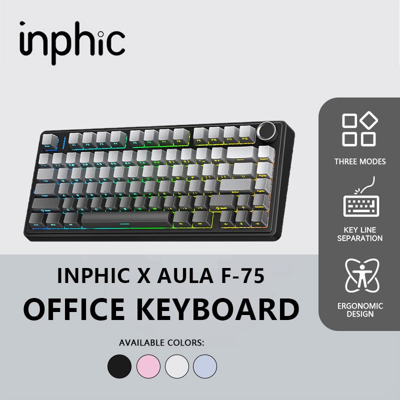 INPHIC x Aula 75% Wireless Mechanical Gaming Keyboard BT/2.4GHz/USB-C ...
