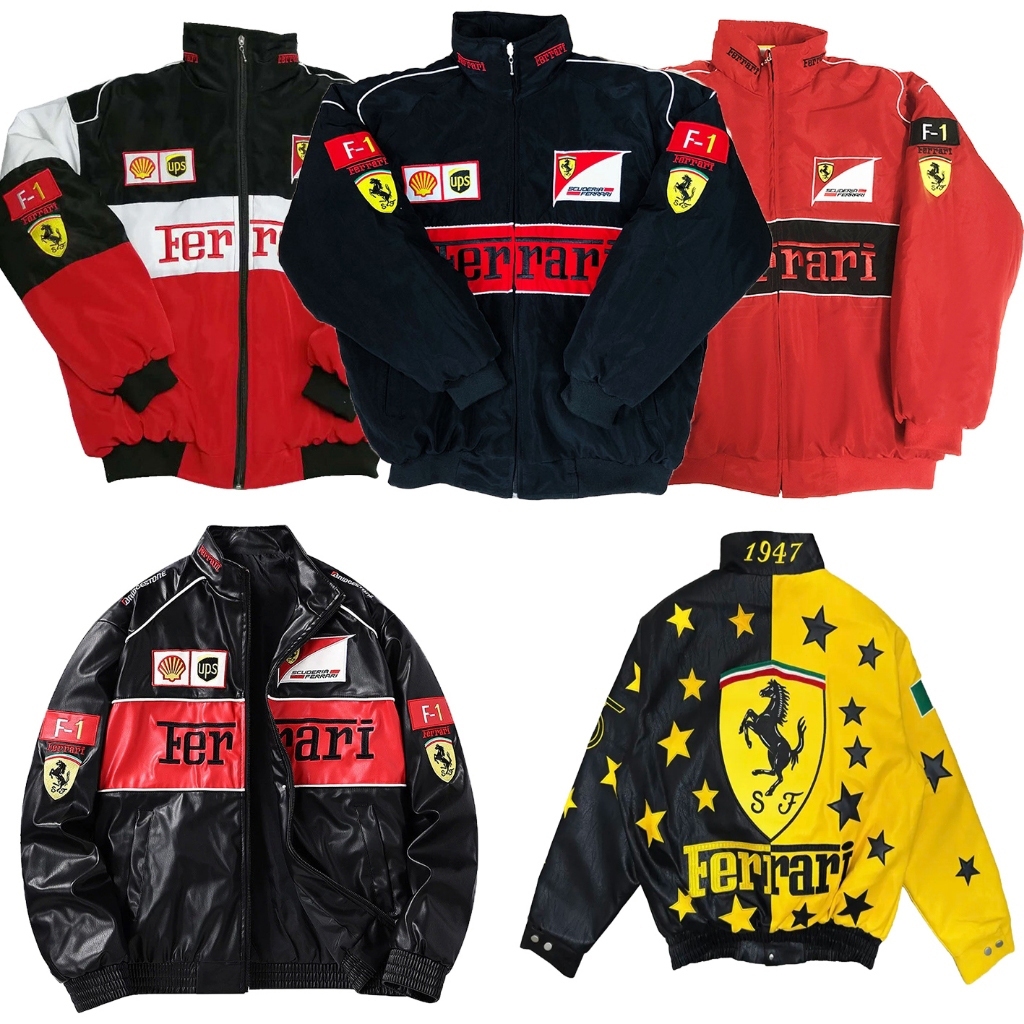 PANDA F1 Ferrari Racing Jacket For Women Vintage Windbreaker Jacket ...