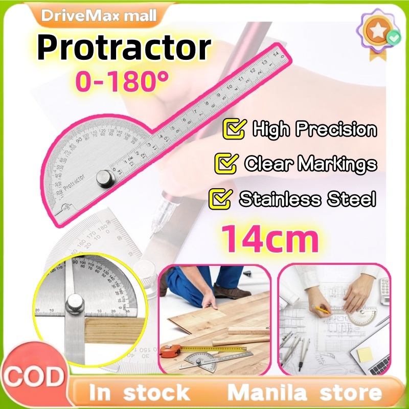 14cm Protractor Ruler, Angle Measuring Protractor, Stainless Steel ...