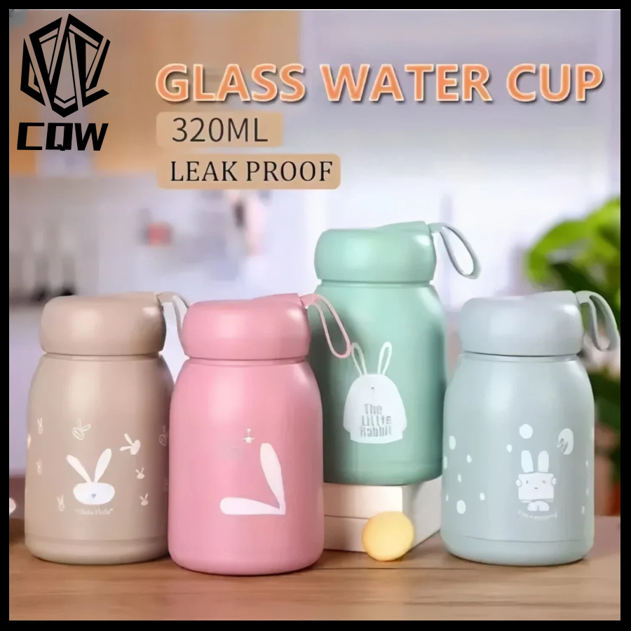 CQW Rabbit Water Bottle Leak-proof Glass Water Cup Kids Cute Rabbit ...