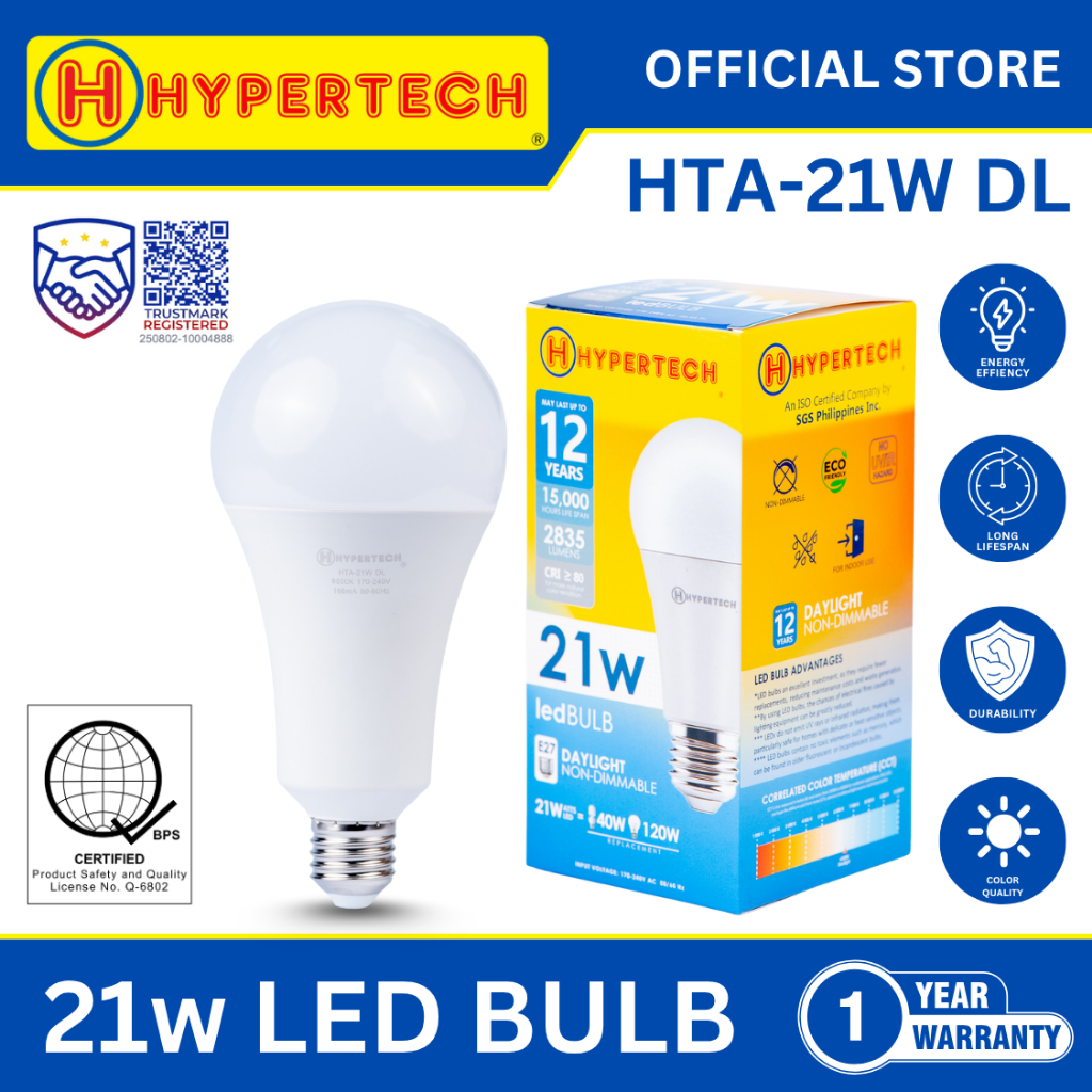 Hypertech BASIC LED BULB 21W - DAYLIGHT - with Energy Label - PER PIECE ...